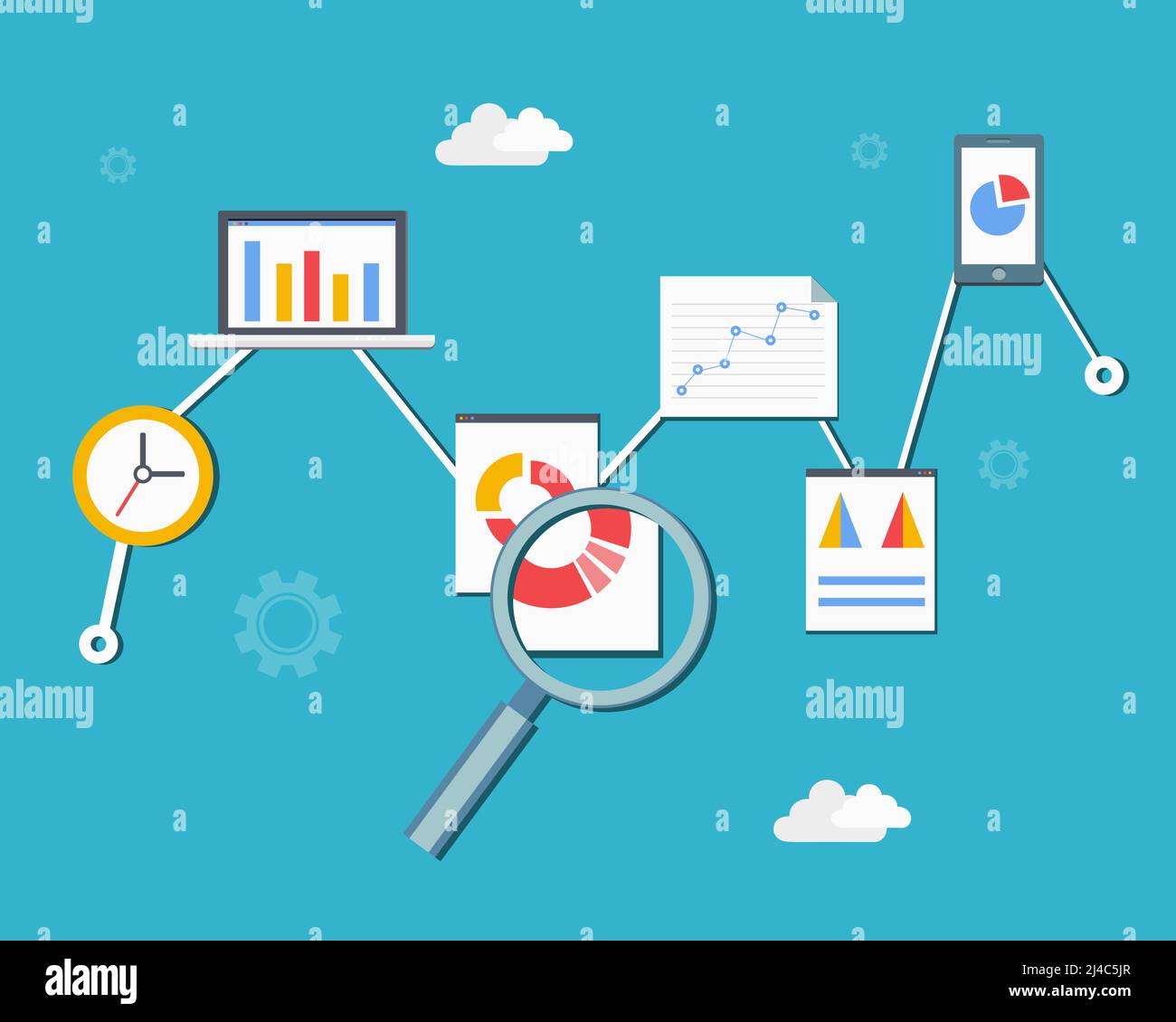 Web statistics and analytics infographics diagram vector illustration ...