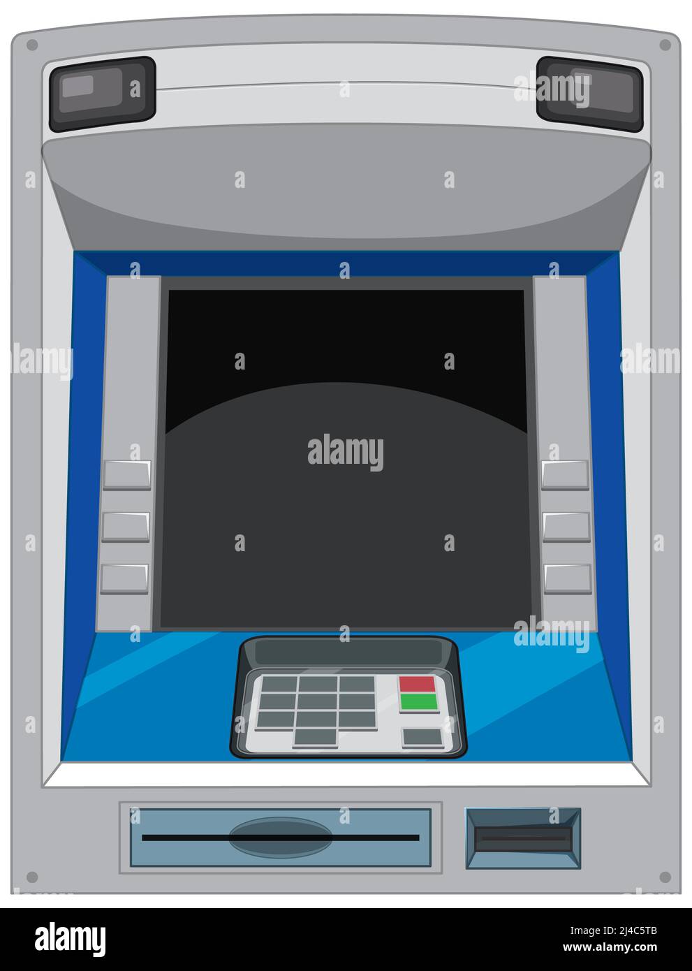 ATM machine isolated on white background illustration Stock Photo - Alamy