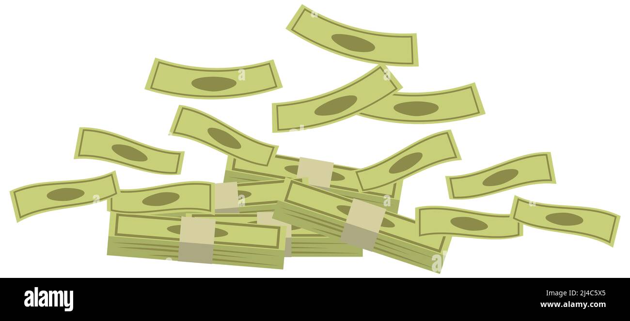 Money banknotes stack in cartoon style illustration Stock Photo - Alamy