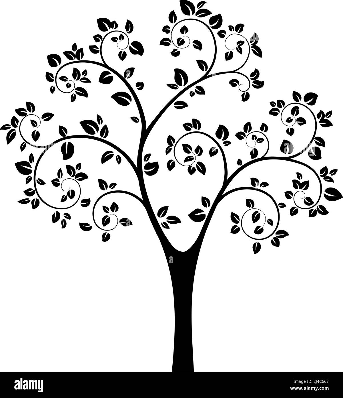 Black Vector Tree isolated on white background Stock Vector Image & Art ...