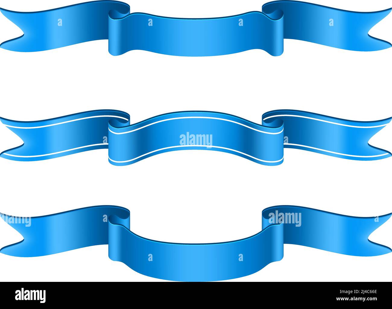 Blue Vector Ribbons Set isolated on white background Stock Vector Image ...