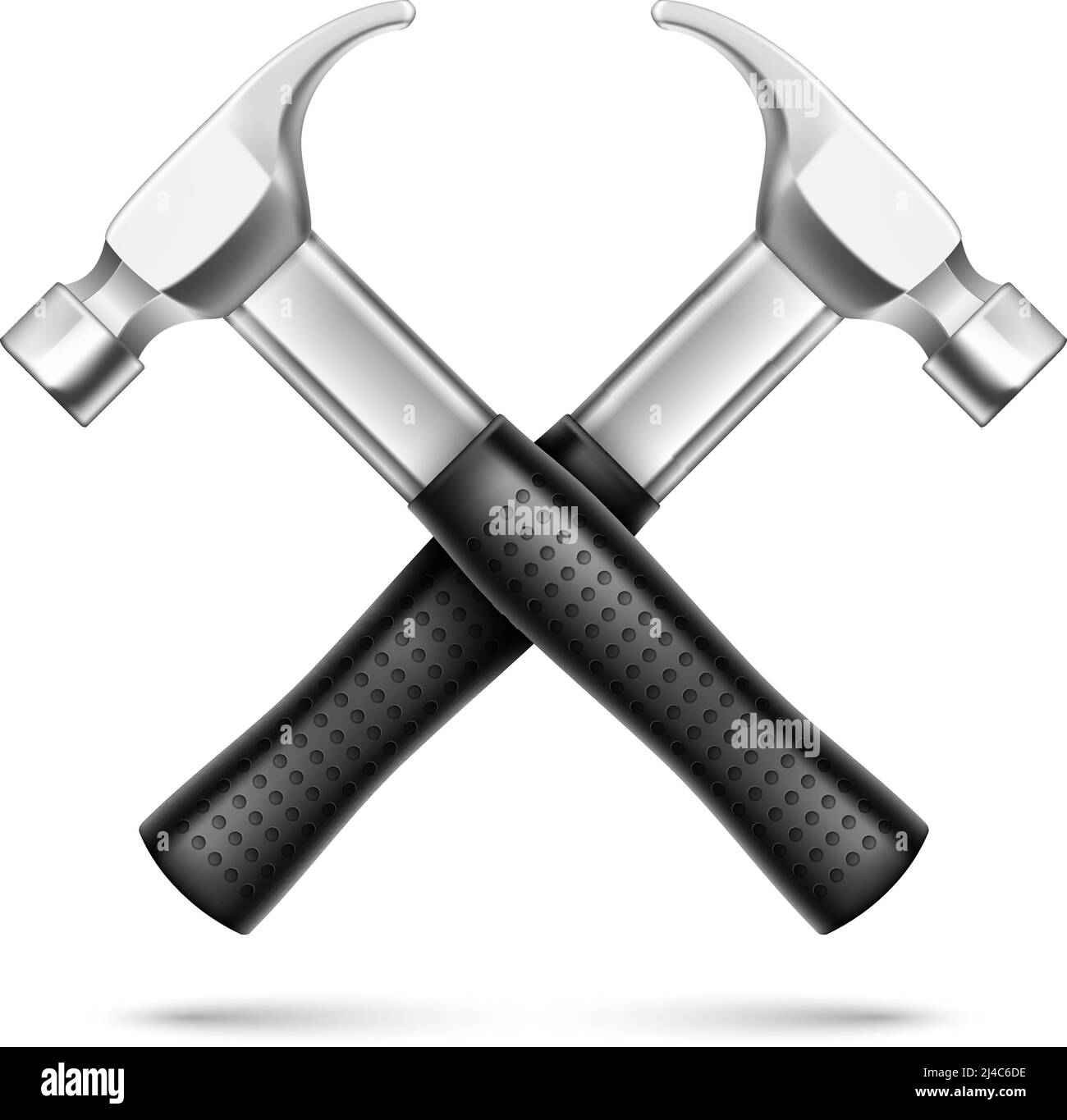 Crossed Hammers emblem Vector Illustration isolated on white background ...