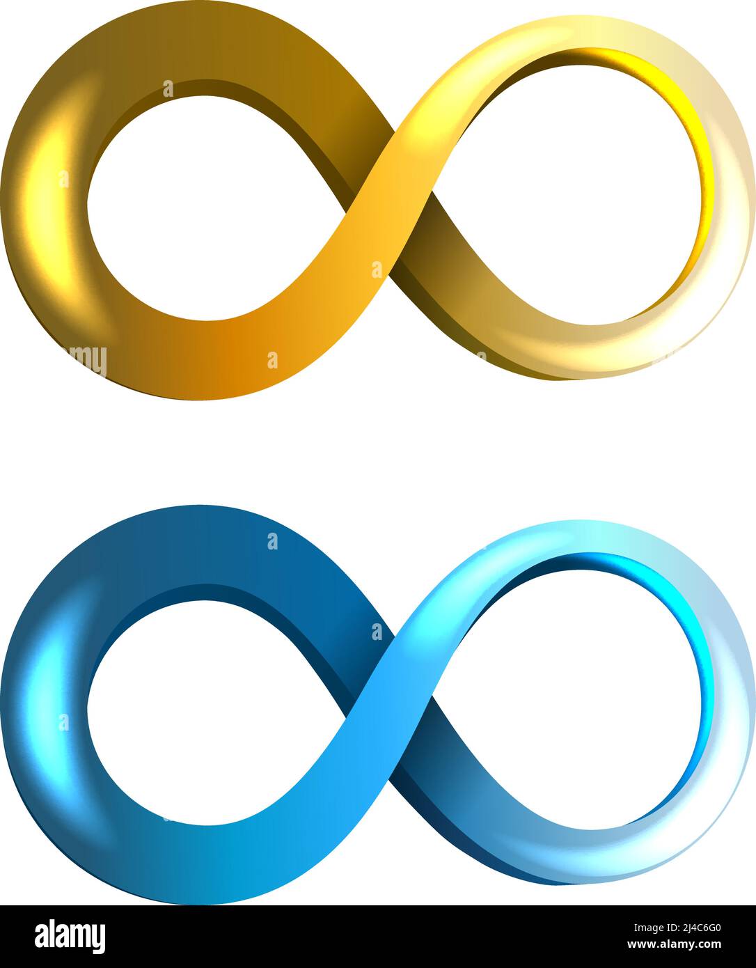 Blue and Yellow Infinity Icons isolated on white background Stock ...