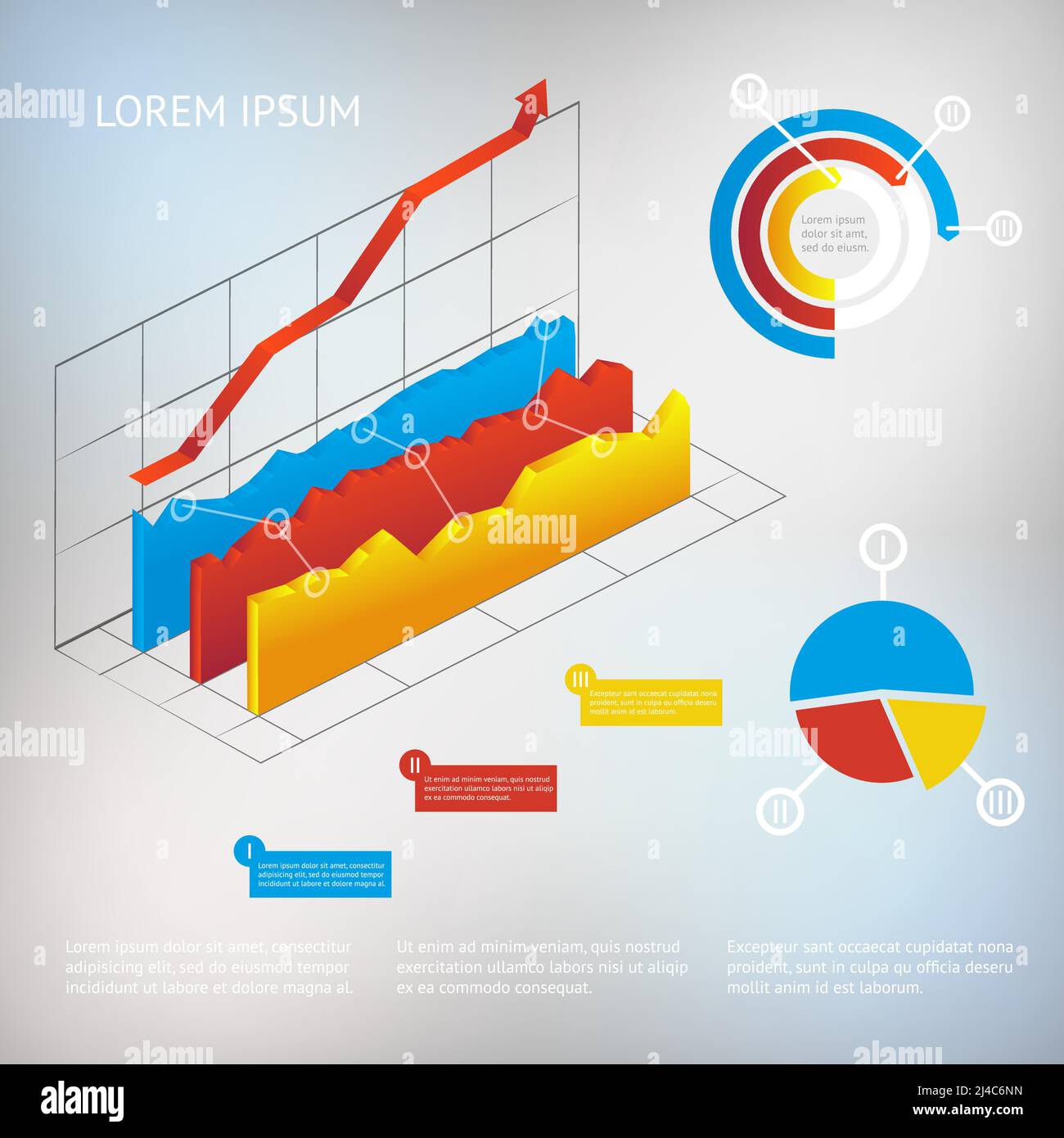 vector 3d graph modern infographic elements, business or analytics ...