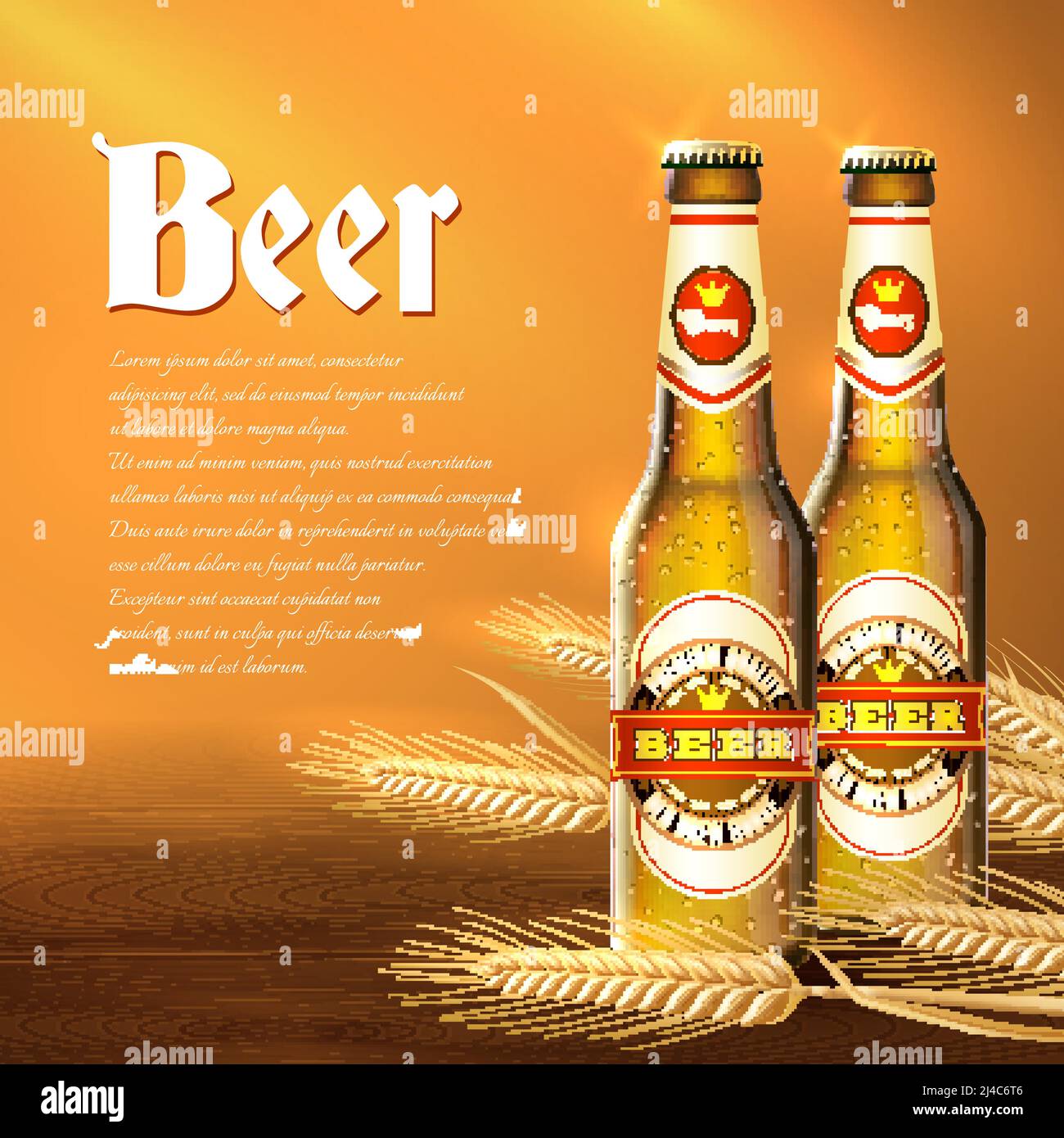 Beer glass wheat ears Stock Vector Images - Alamy