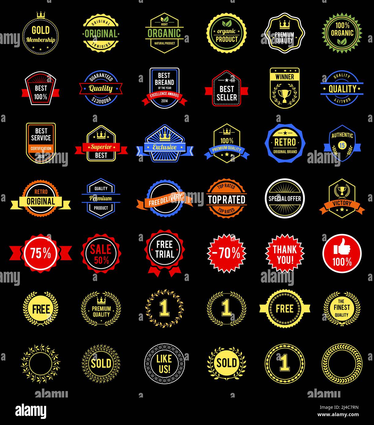 various badges with text and logo labels Stock Vector Image & Art - Alamy