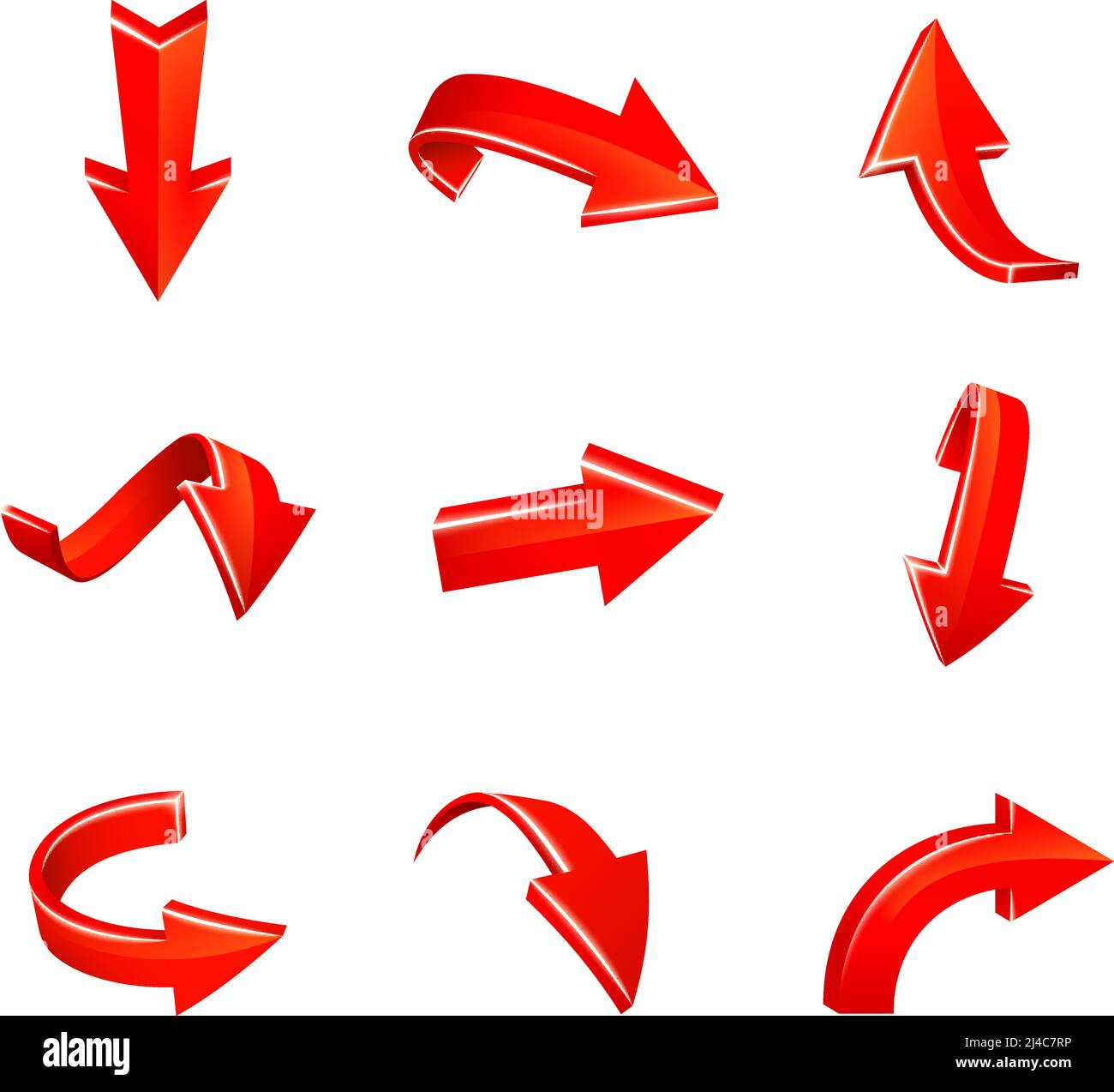 vector various red arrows set isolated on white background Stock Vector ...