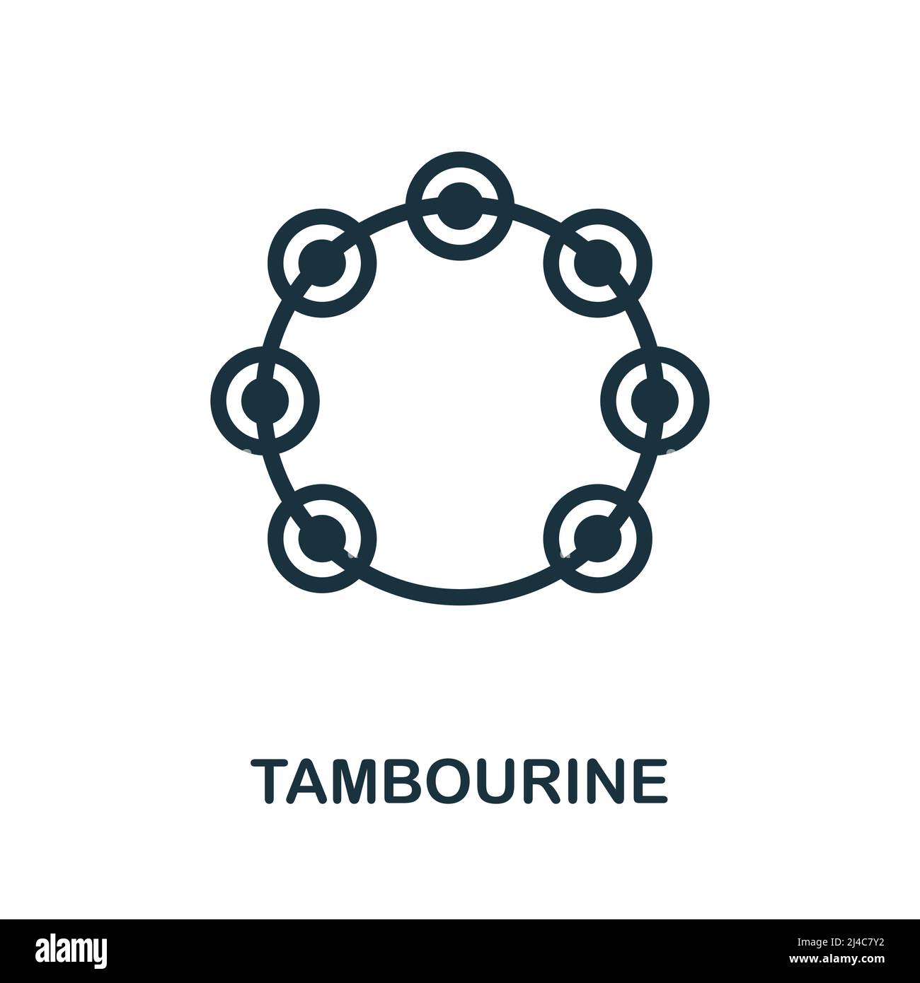 Tambourine icon. Simple element from musical instruments collection ...