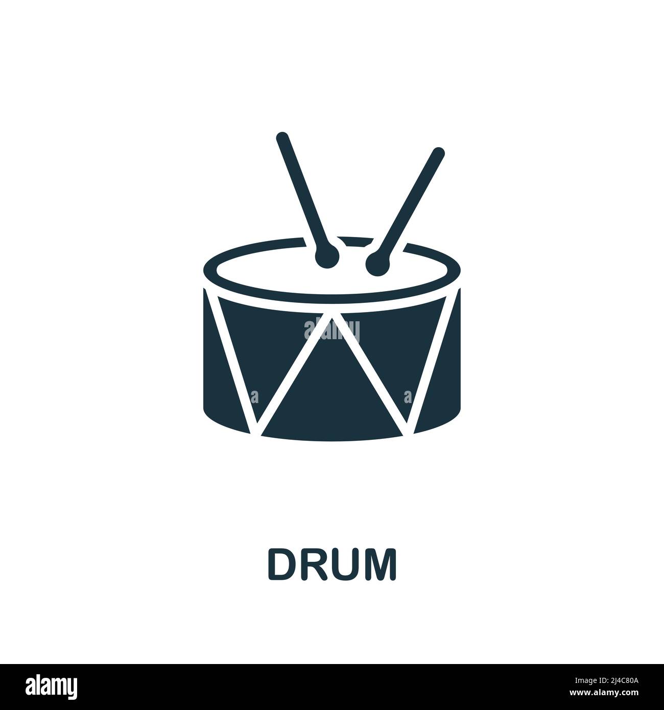 Drum icon. Simple element from musical instruments collection. Creative ...