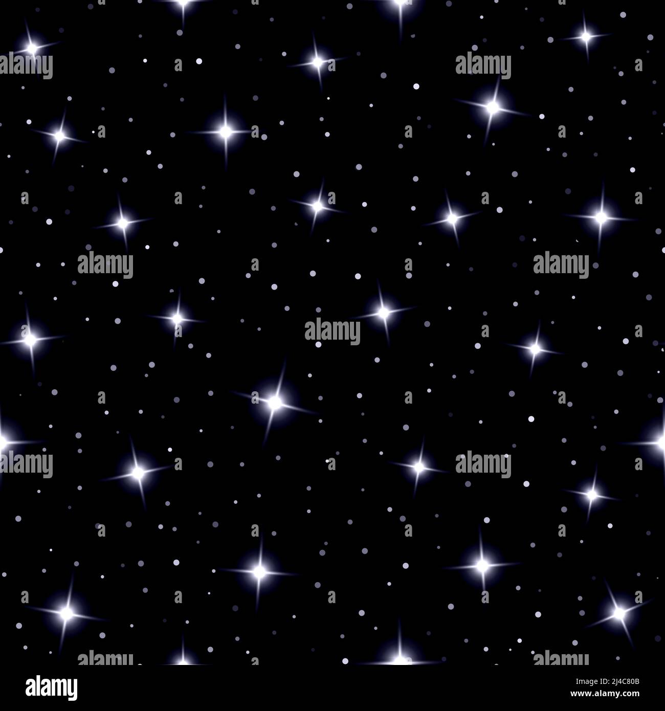 Celestial seamless background with sparkling stars glittering on a dark ...