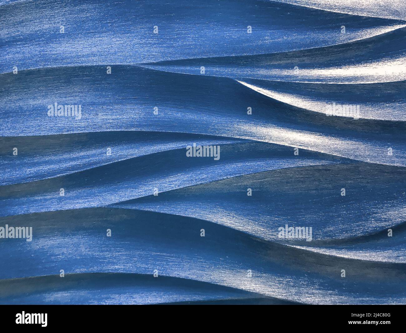 Navy blue 3D interior decorative wall panel with wavy pattern. Texture ...