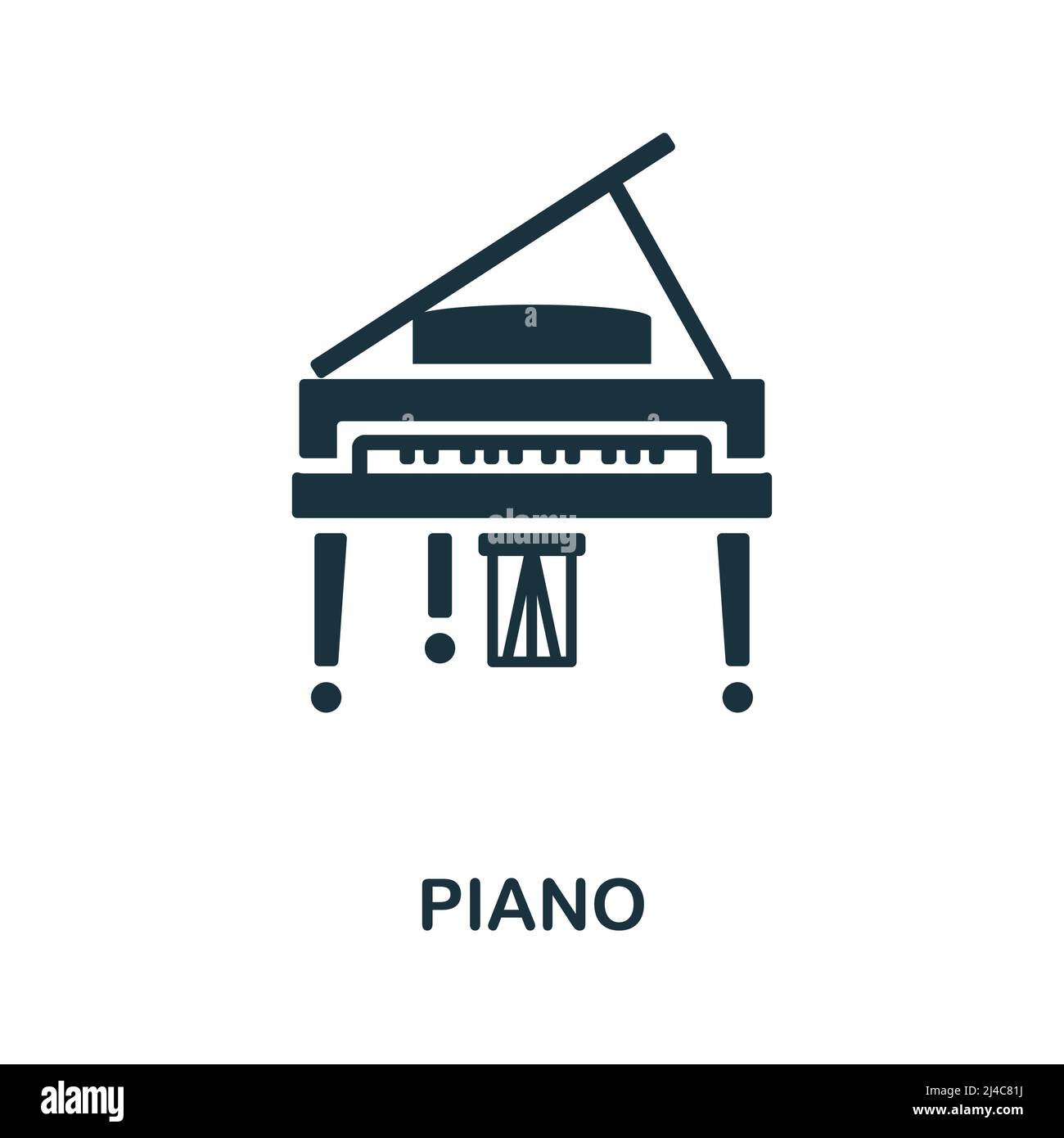 Piano icon. Simple element from musical instruments collection ...