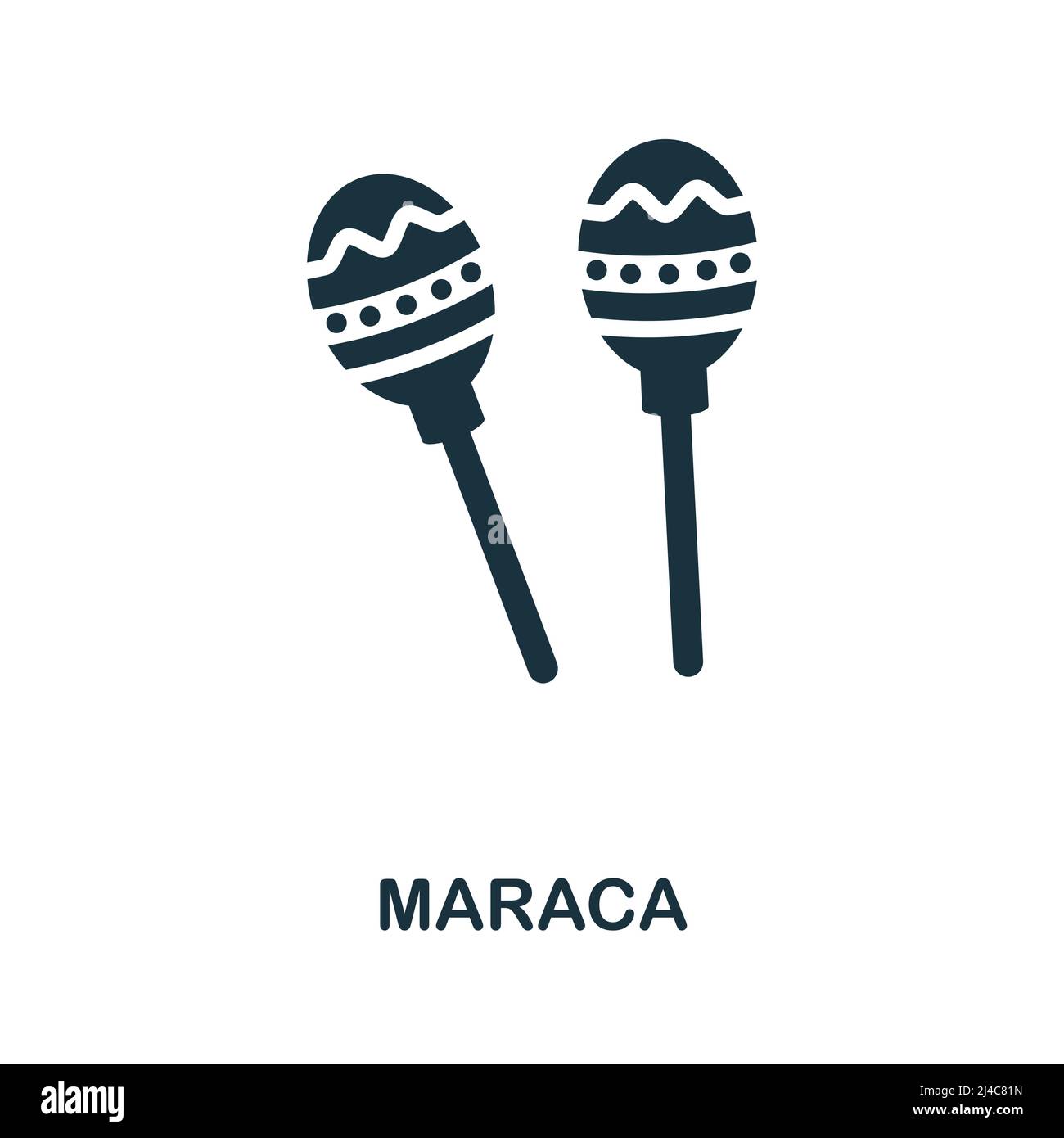 Maraca icon. Simple element from musical instruments collection ...