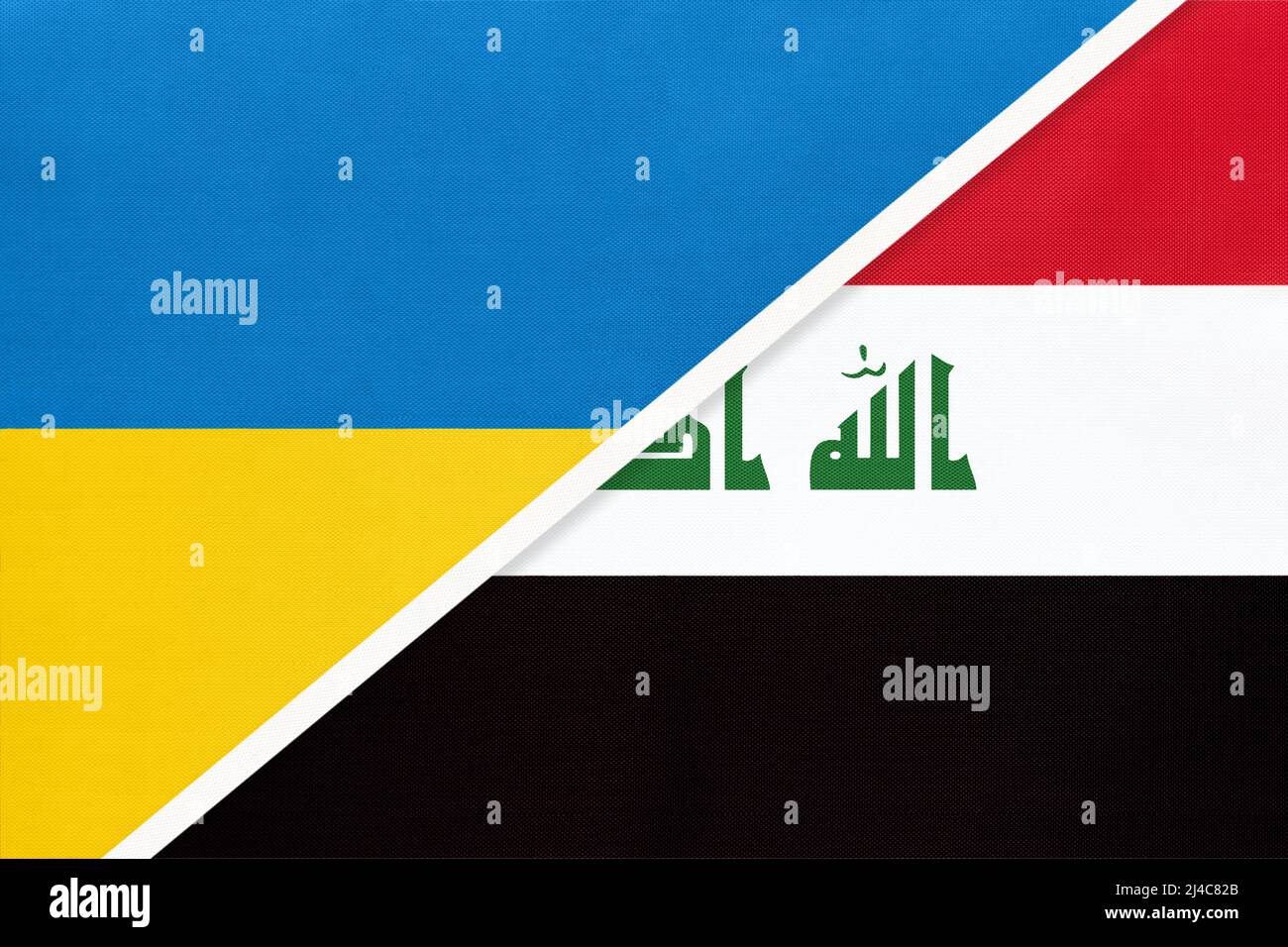 Ukraine and Iraq, symbol of country. Ukrainian vs Iraqi national flags ...