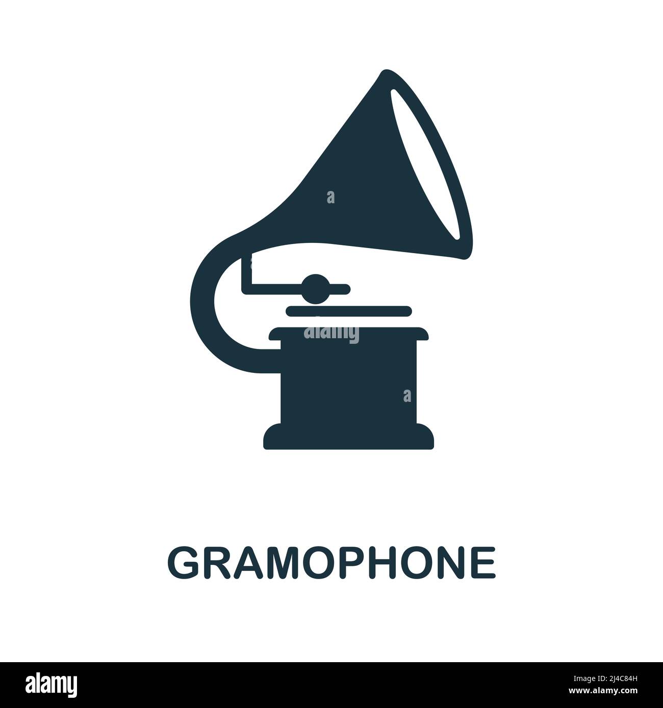 Gramophone icon. Simple element from musical instruments collection ...