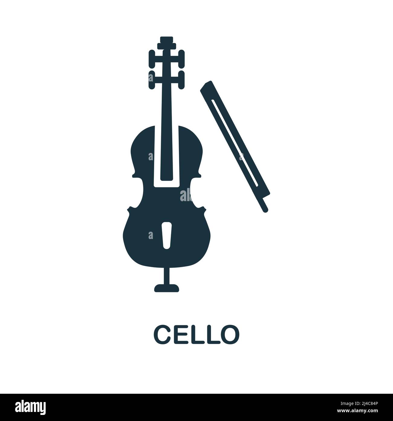 Cello icon. Simple element from musical instruments collection ...