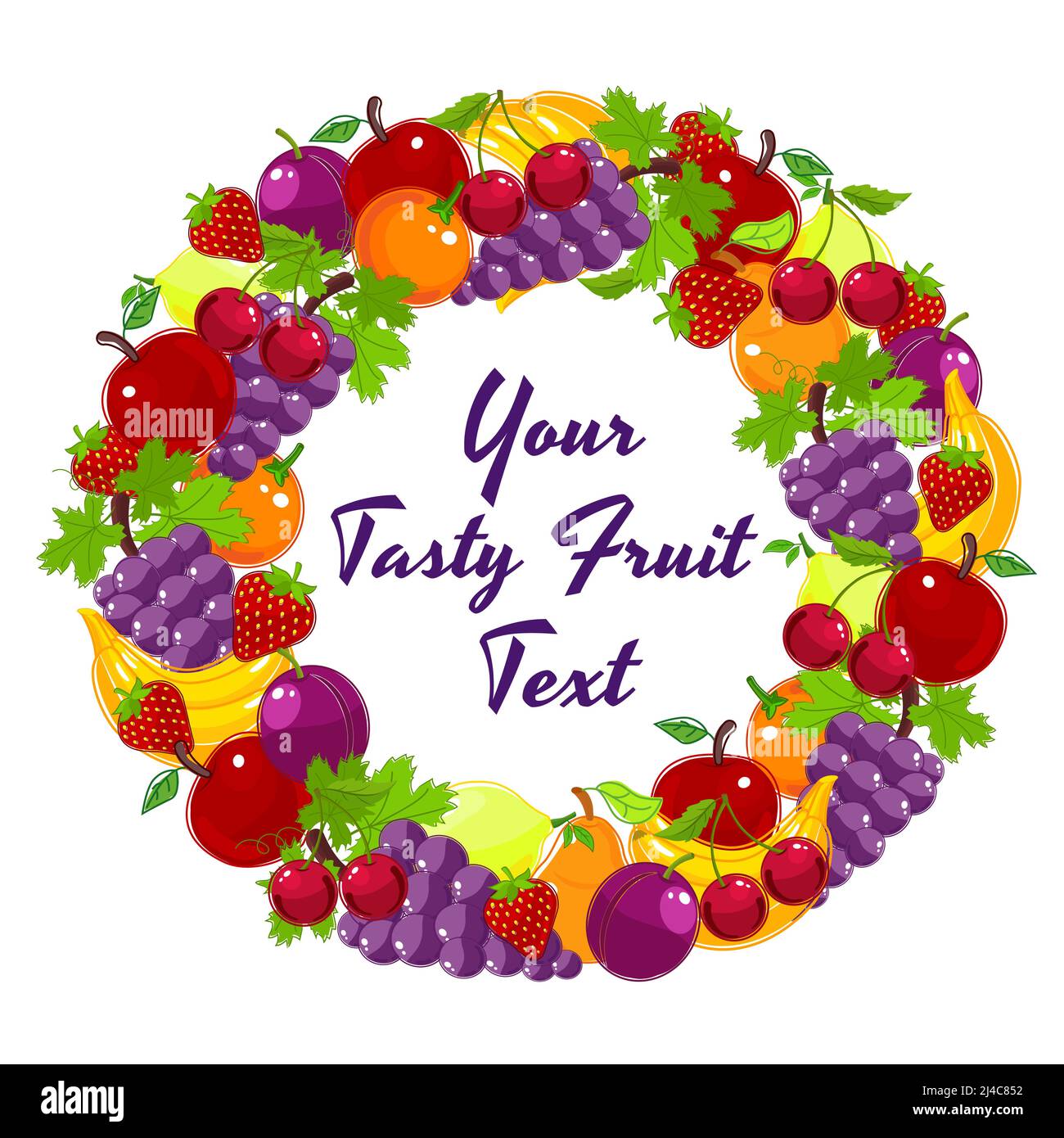 Strawberries and lemons Stock Vector Images - Alamy