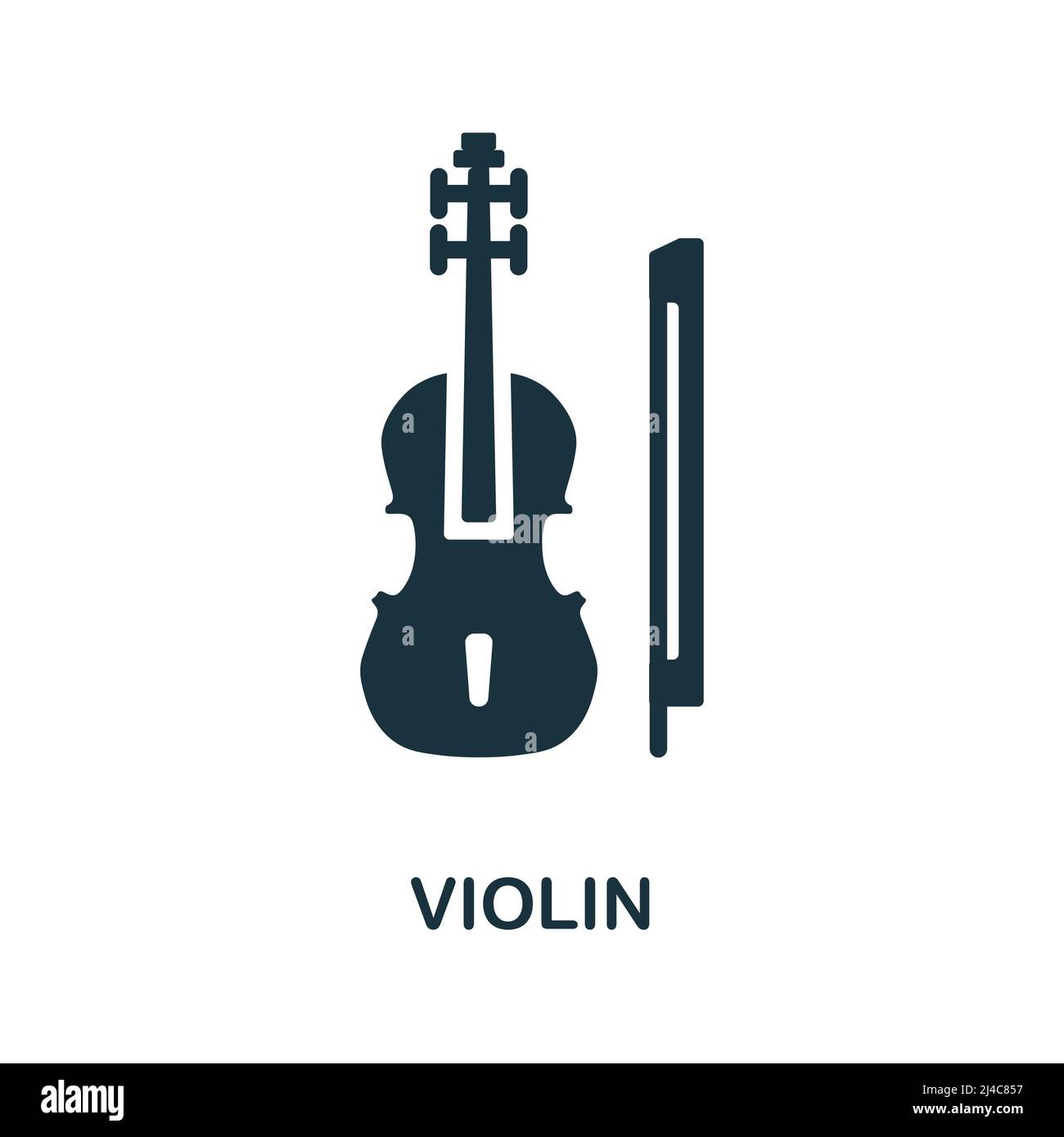 Violin icon. Simple element from musical instruments collection ...