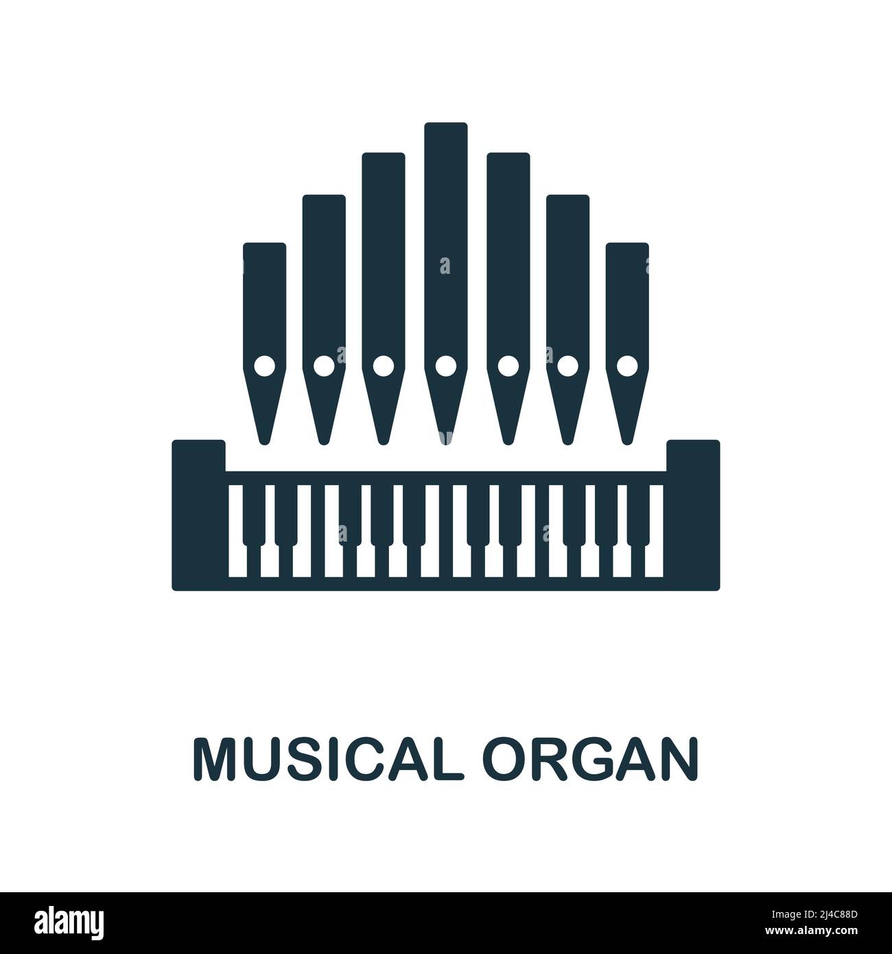 Musical Organ icon. Simple element from musical instruments collection ...