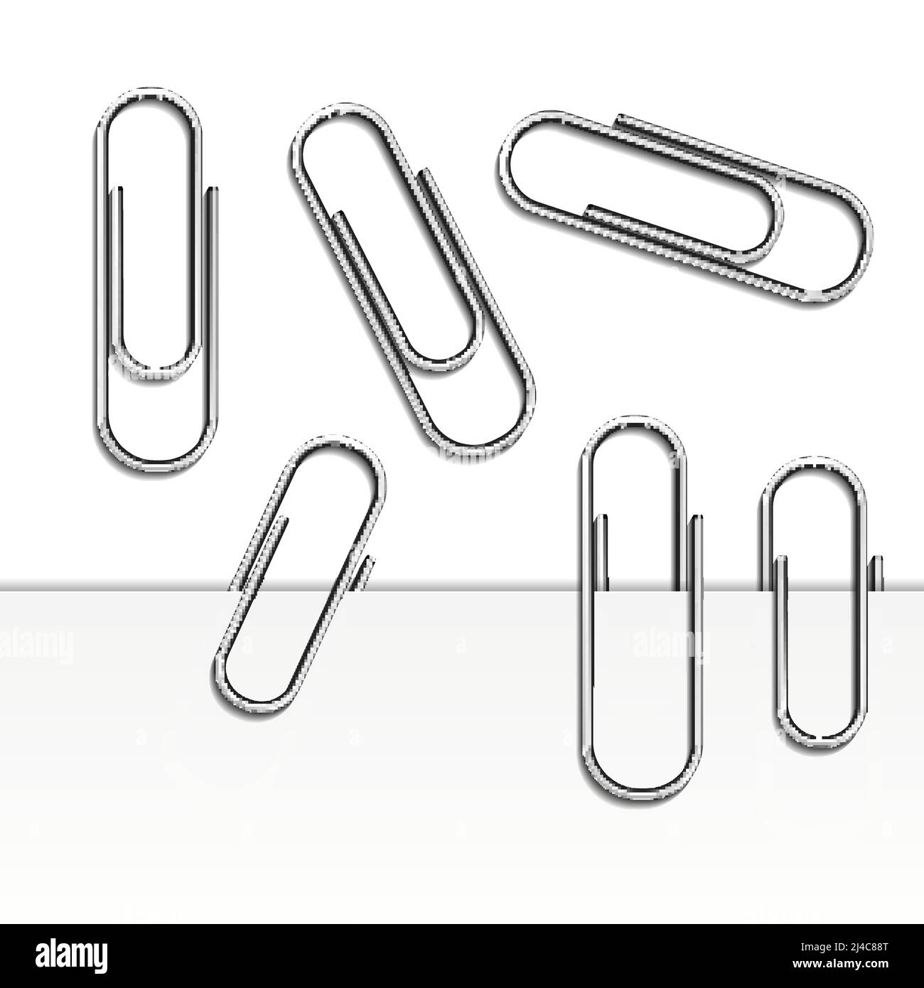 vector illustration of paperclip set isolated on white background and ...