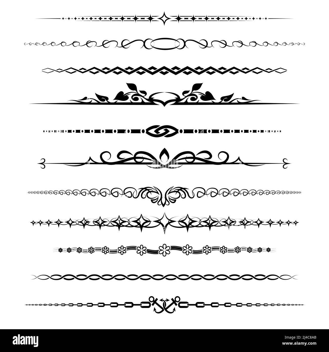 Chapter dividers set. Element retro decoration vintage calligraphic ...