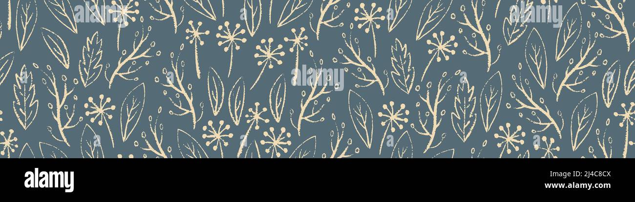 Hand drawn floral seamless pattern. Wild grass on gray background ...