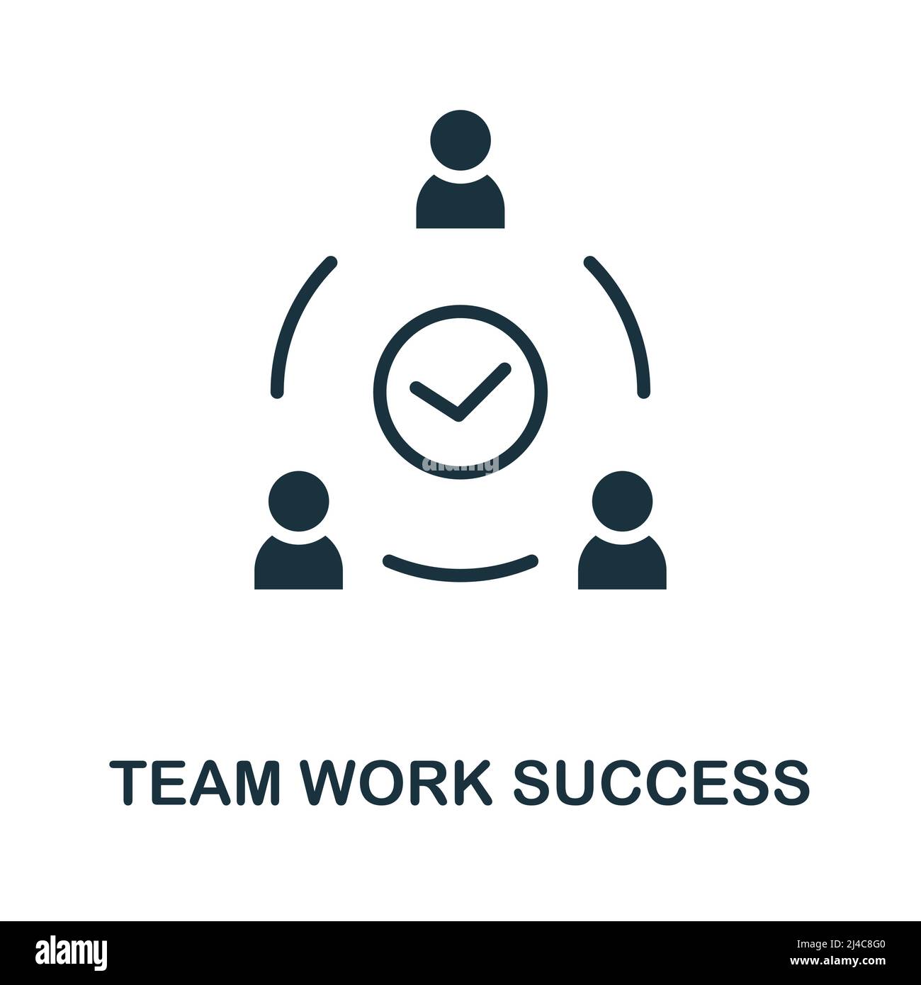 Team Work Success flat icon. Colored element sign from networking ...