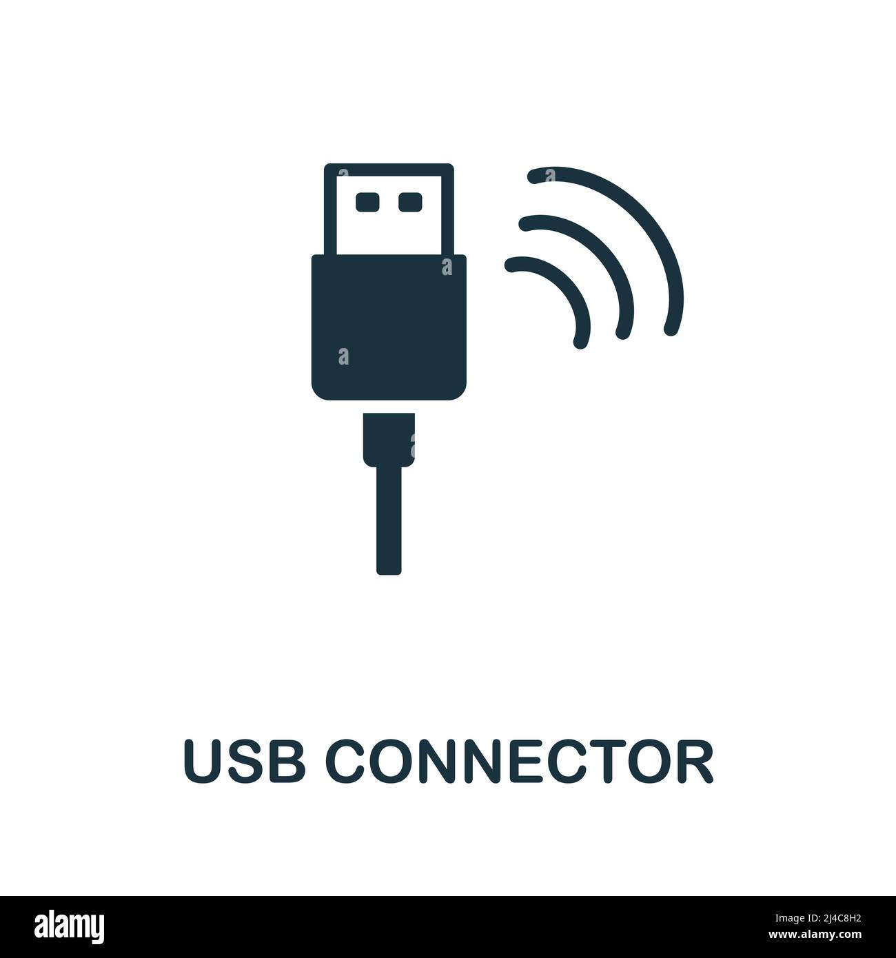 Usb Connector flat icon. Colored element sign from networking ...