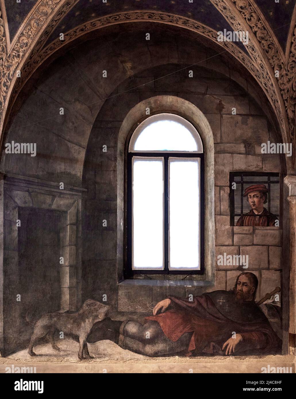 Episodio della vita di San Rocco, San Rocco in carcere - affresco ...