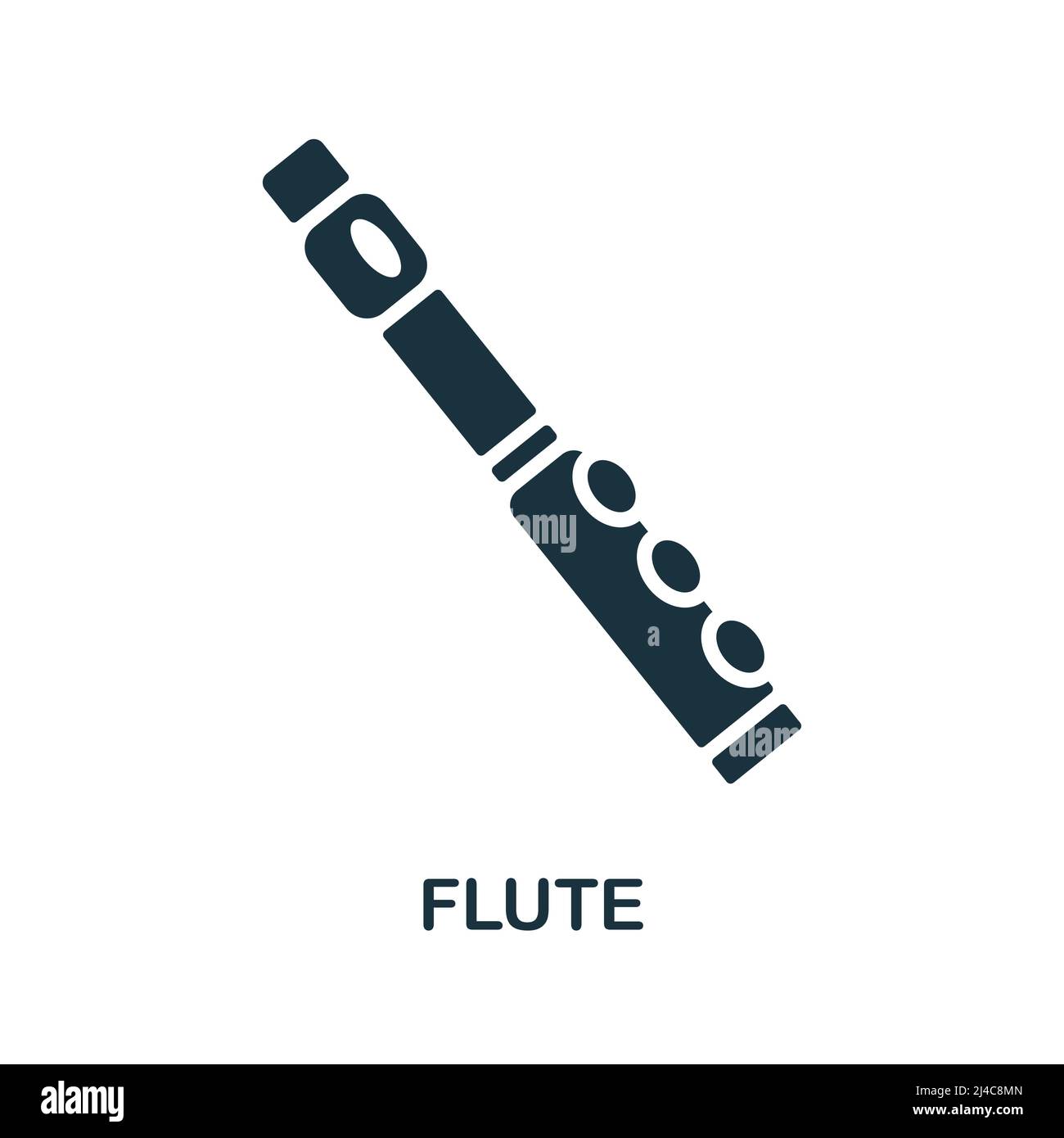 Flute icon. Simple element from musical instruments collection ...