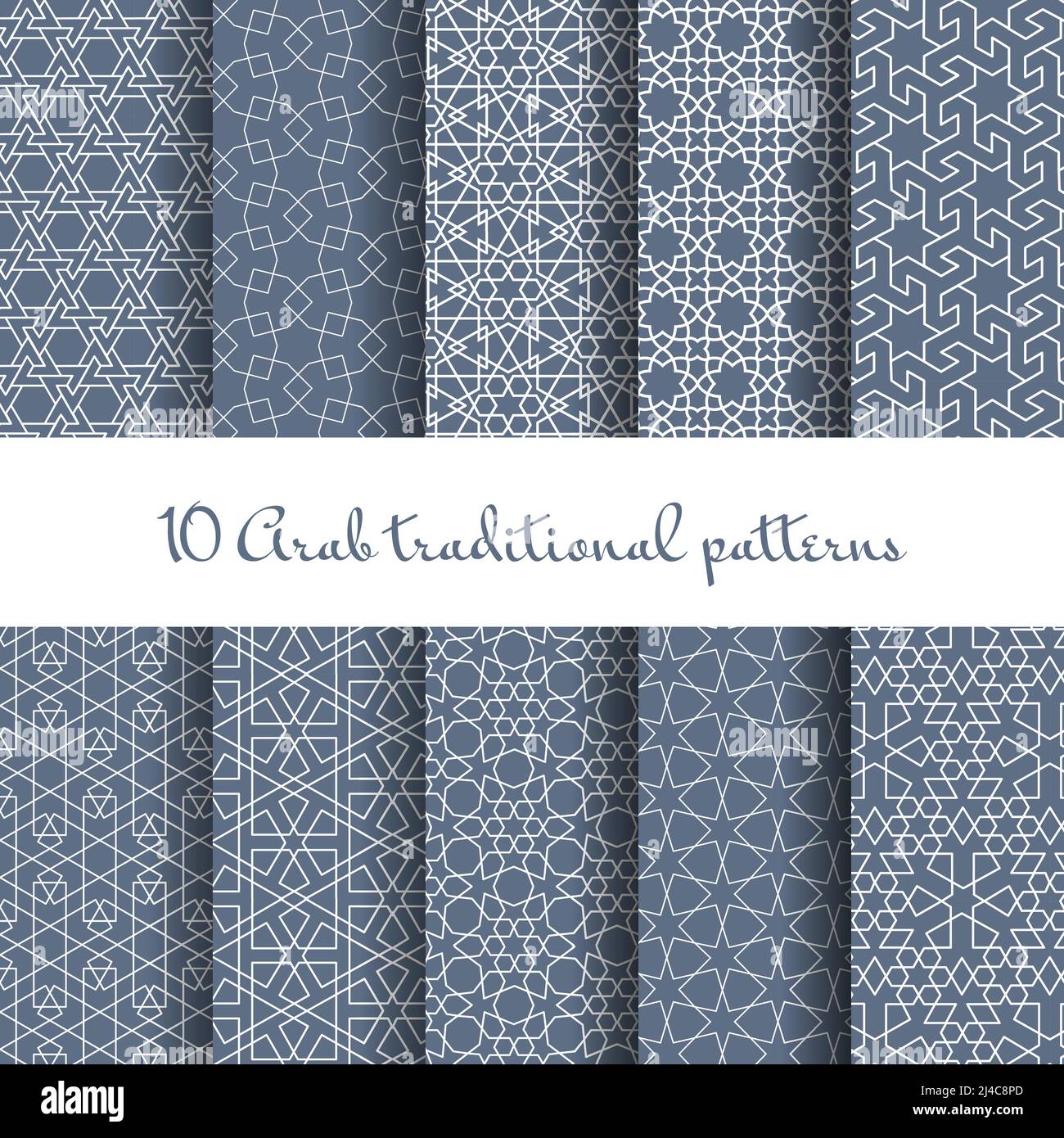 Vector arabic patterns set. Seamless line background, design decoration ...