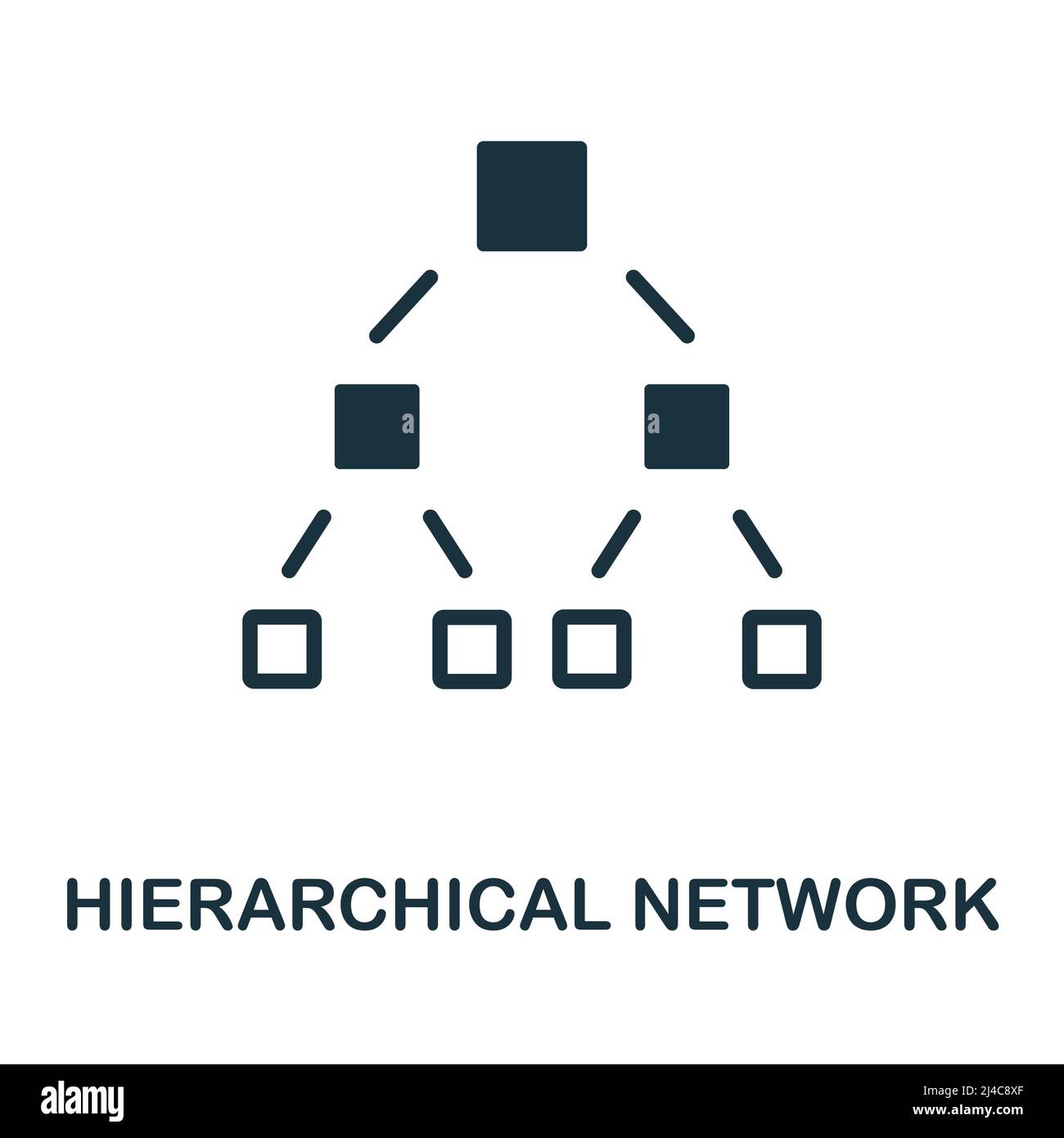 Hierarchical Network flat icon. Colored element sign from networking ... Hierarchical Network flat icon. Colored element sign from networking ...
