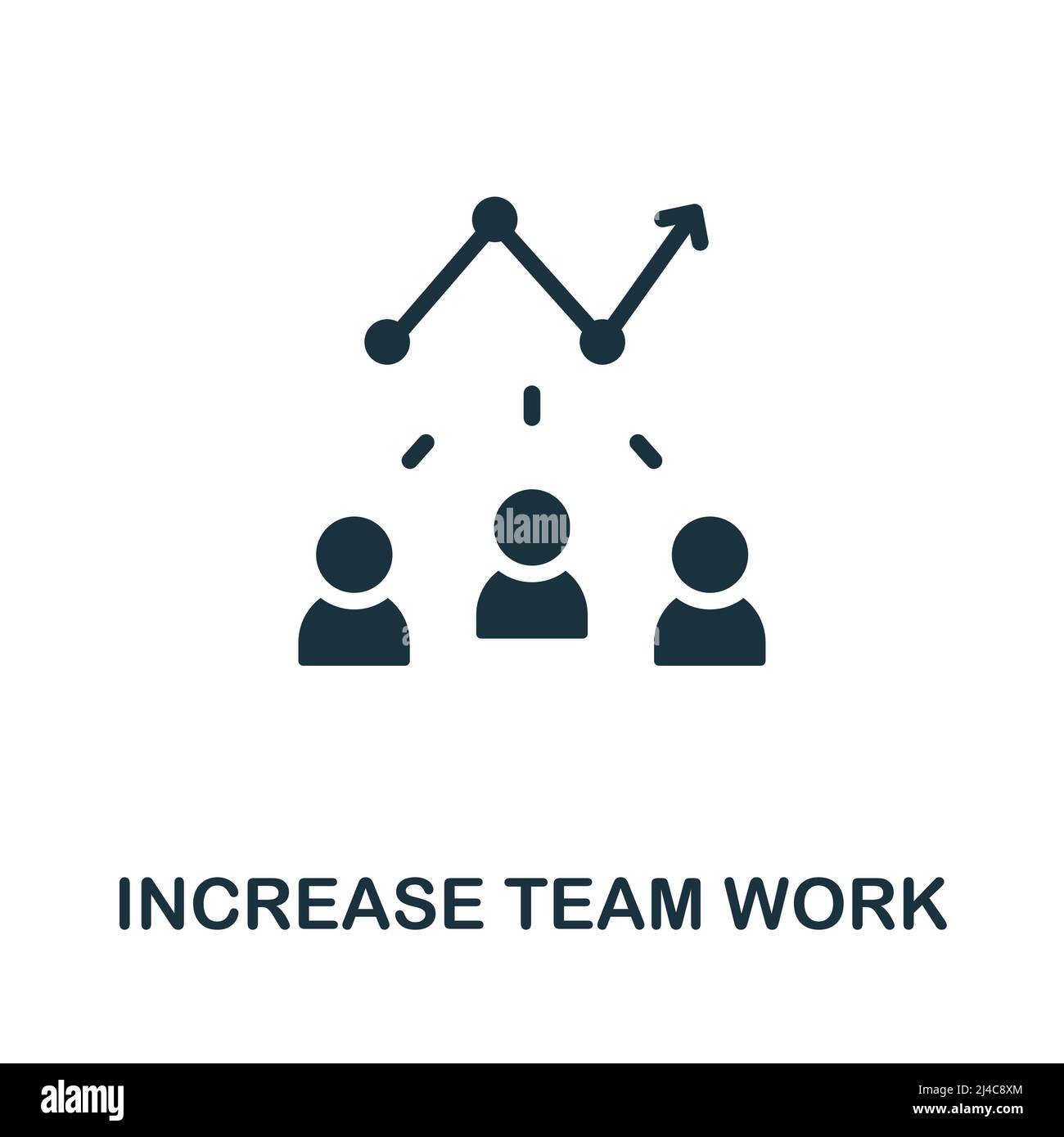 Increase Team Work flat icon. Colored element sign from networking ...