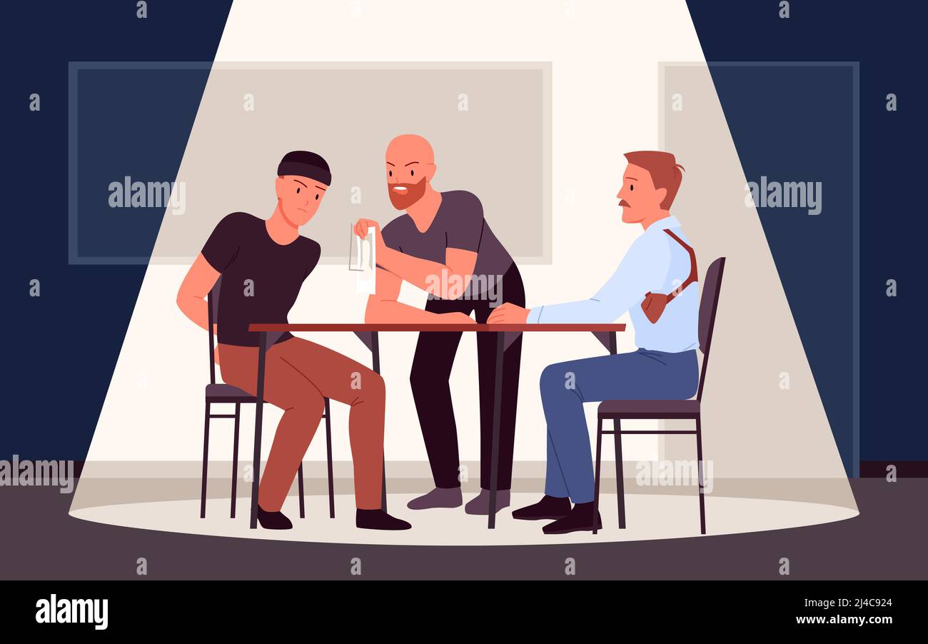 Interrogation room policeman Stock Vector Images - Alamy