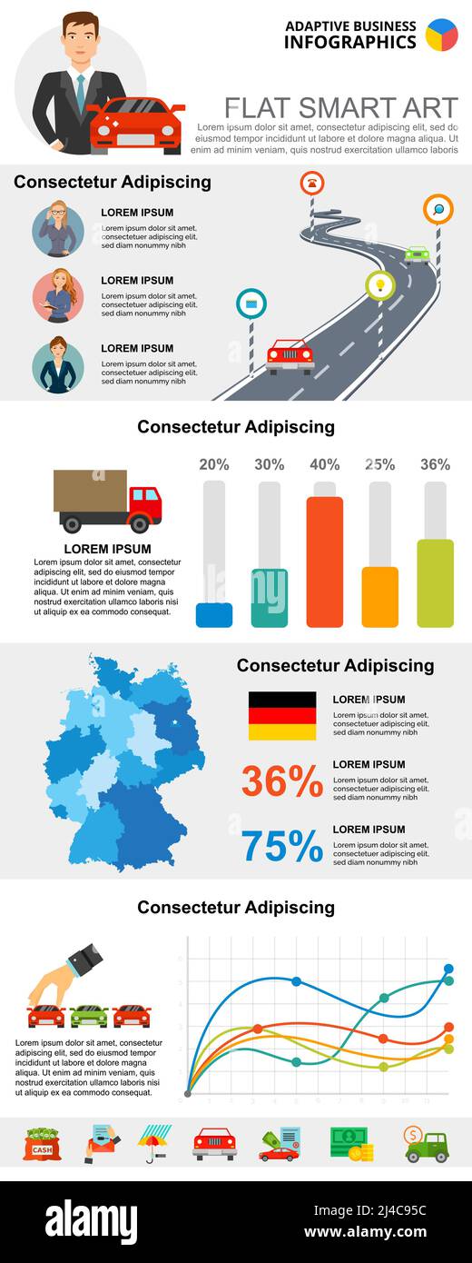 Transportation or statistics concept infographic charts set. Business ...