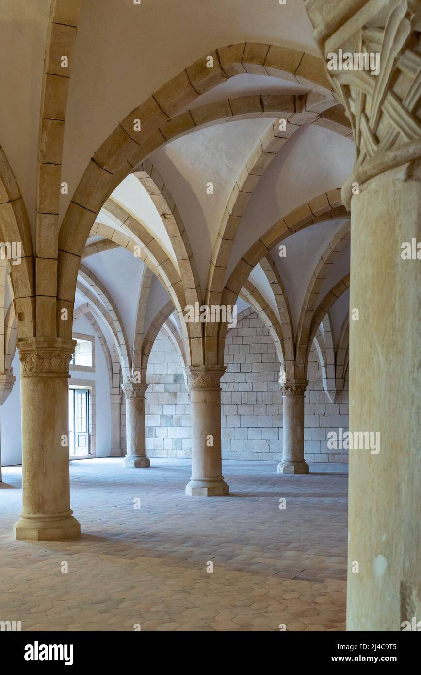 Alcobaca, Portugal - 7 April, 2022: vertical interior view of the ...
