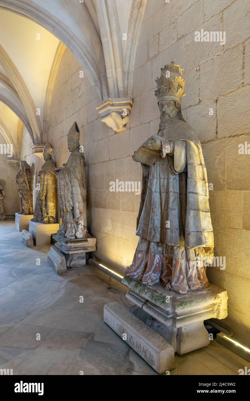 Alcobaca, Portugal - 7 April, 2022: statues of previous abbots in the ...
