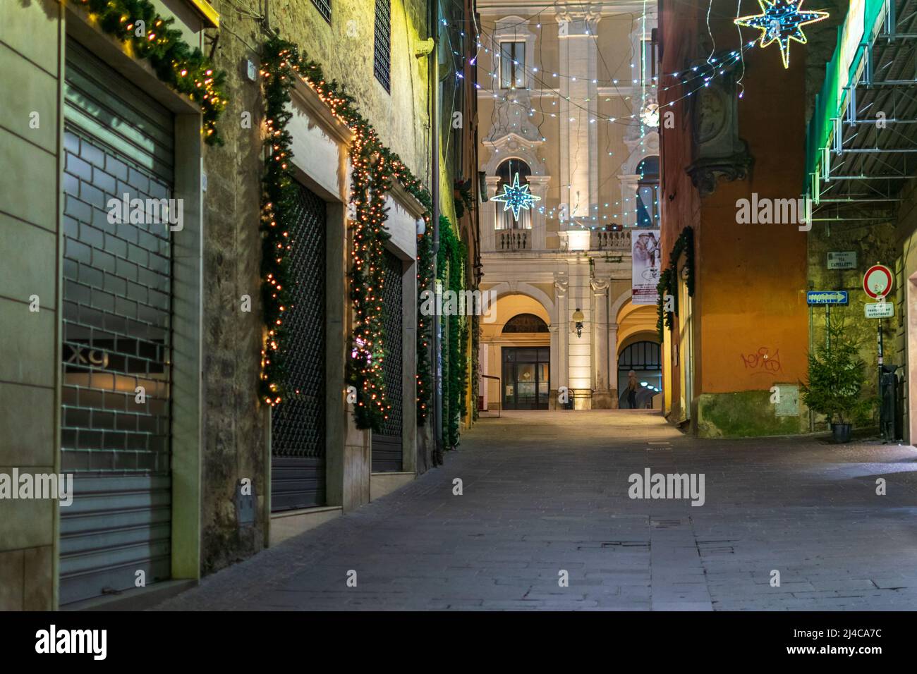 The beautiful streets of Rieti, Italy, for holidays Stock Photo - Alamy