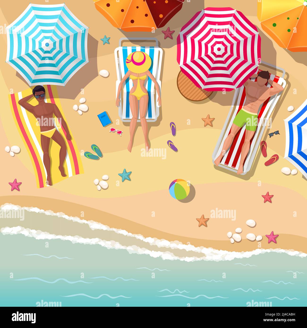 Men sunbathing Stock Vector Images - Alamy