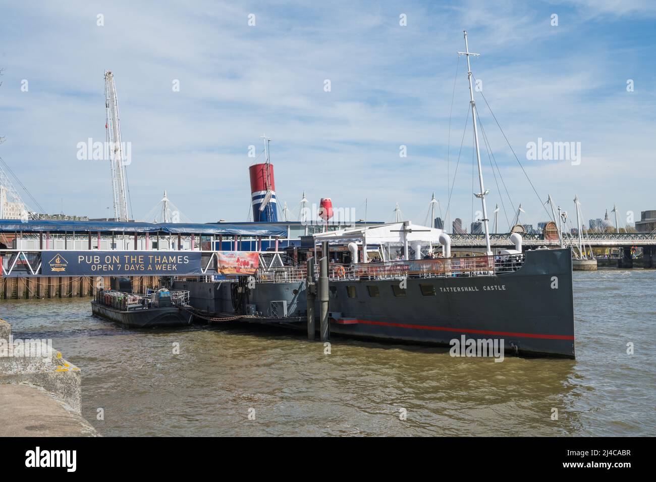 PS Tattershall Castle, a former passenger ferry now a floating pub ...