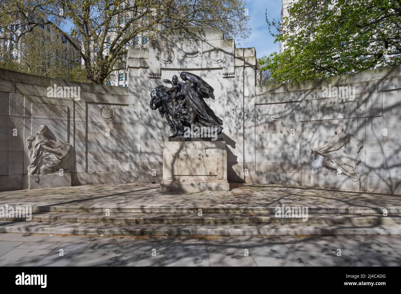 Anglo-Belgian Memoriall on Victoria Embankment, London. A war memorial ...