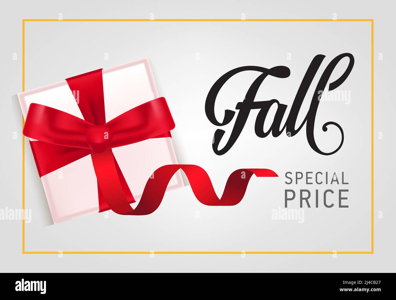 Fall, special price lettering with gift box. Fall offer or sale ...
