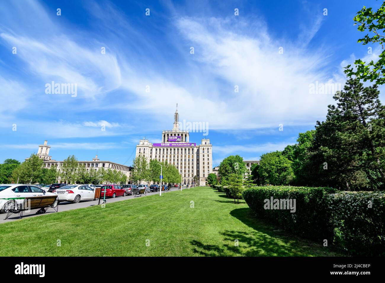 Bucharest, Romania - 15 May 2021: The main building of the House of the ...