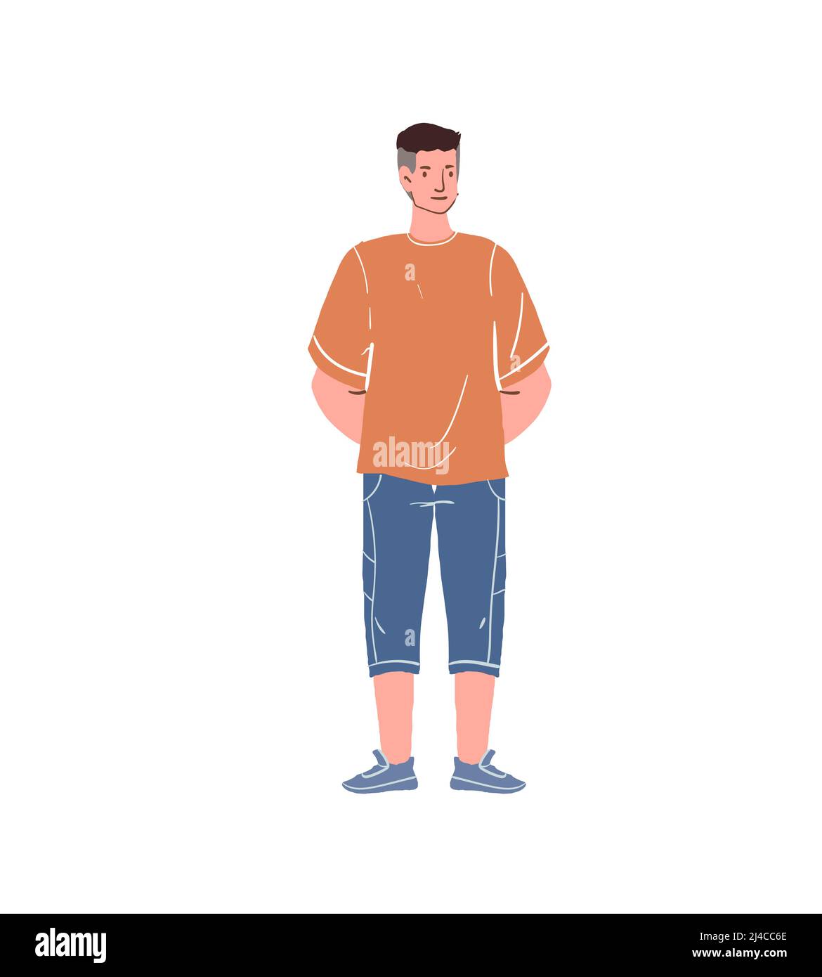 Flat cartoon hipster man character on empty background,trendy ...