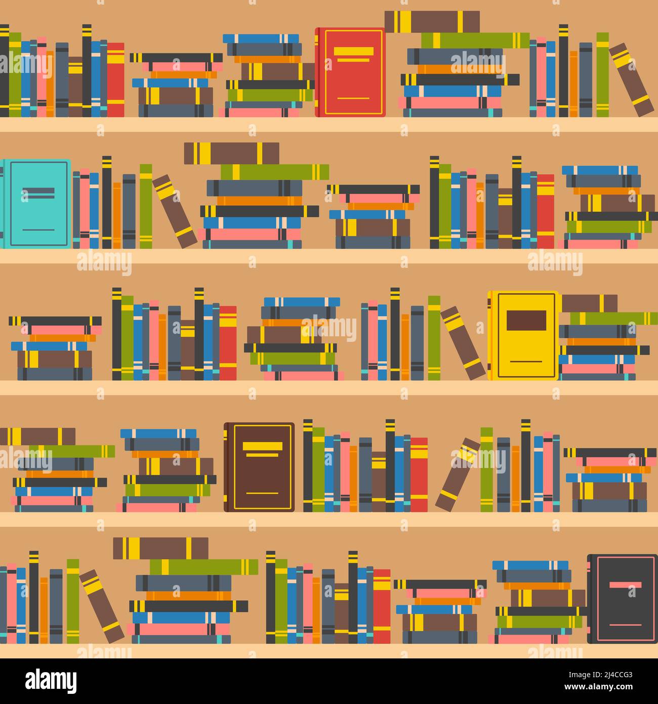 Book shelves in school or home library interior flat vector ...