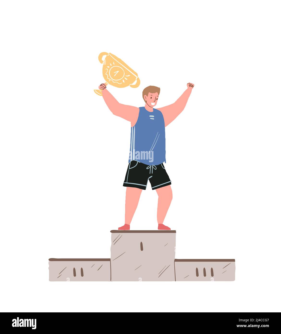 Flat cartoon athlete character,professional sport achievements,vector ...