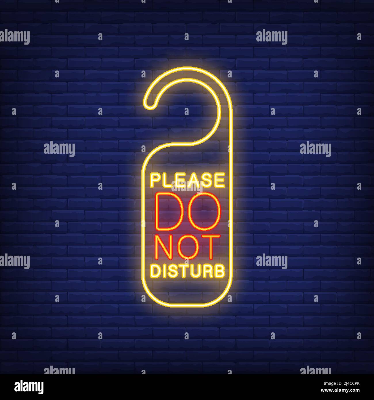 Please do not disturb neon sign. Information and warning design. Night ...