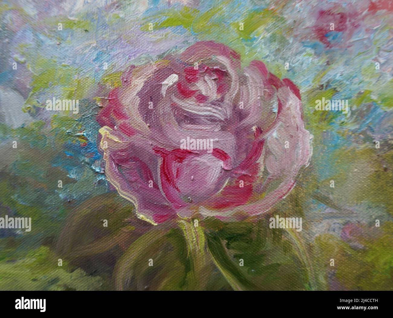 Brush stroke , rose flowers ,painting Abstract oil color Background ...