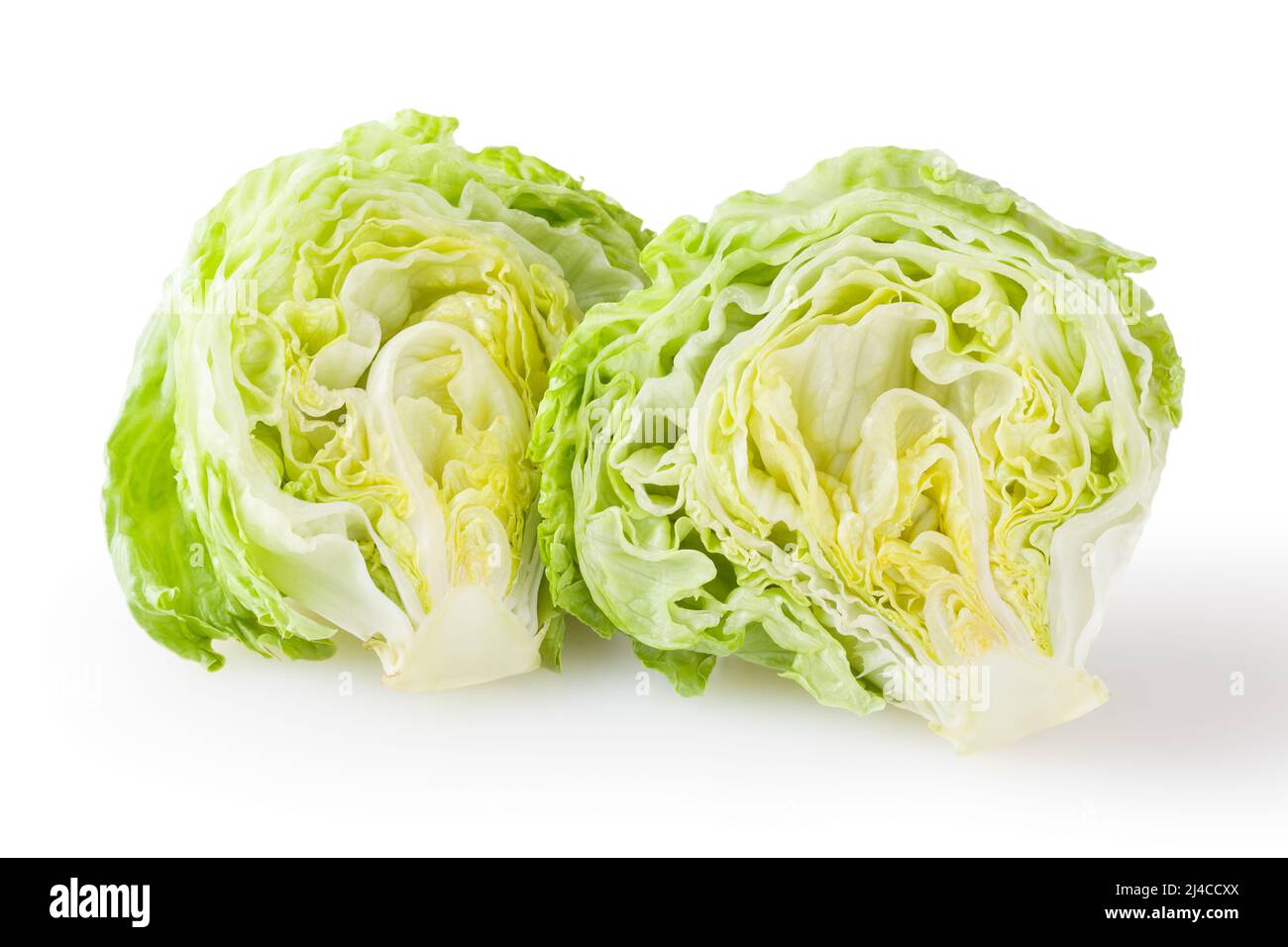 Fresh iceberg letuce isolated on white background with clipping path ...