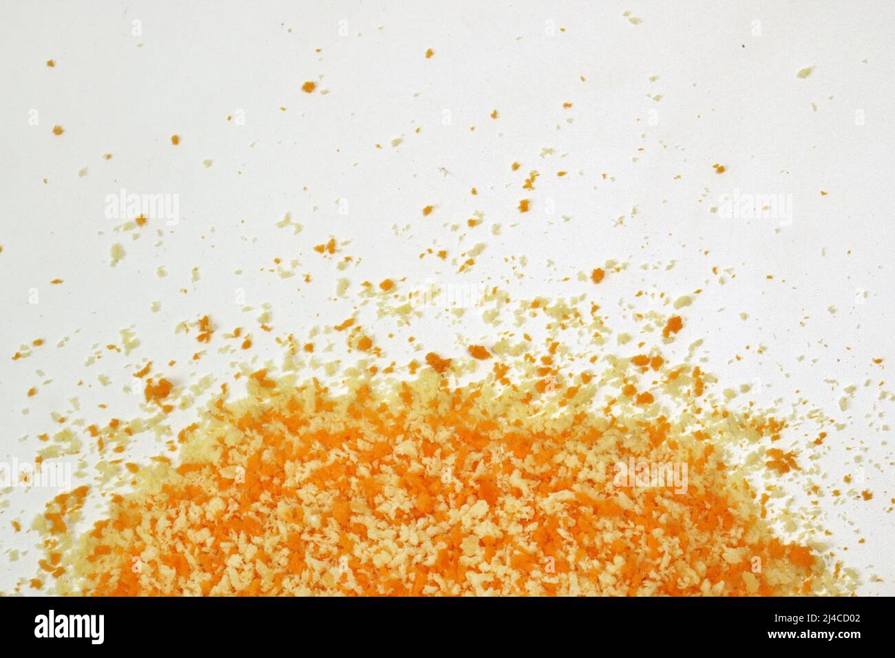 photo studio of breadcrumbs sprinkle bottom side on a white background ...